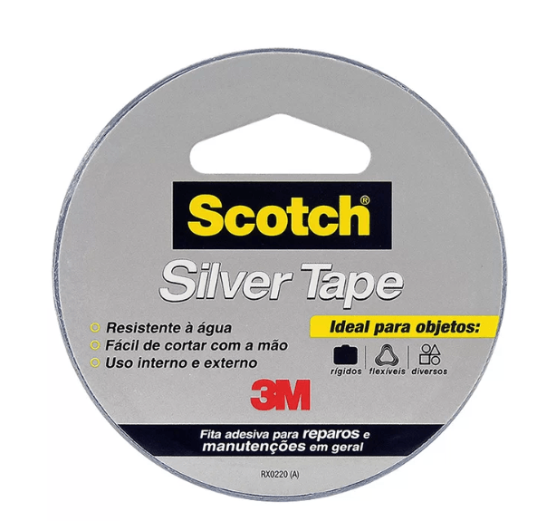 Fita 3M Scotch Silver Tape 45 mm x 5 M | Casas da Água - Casas da Água